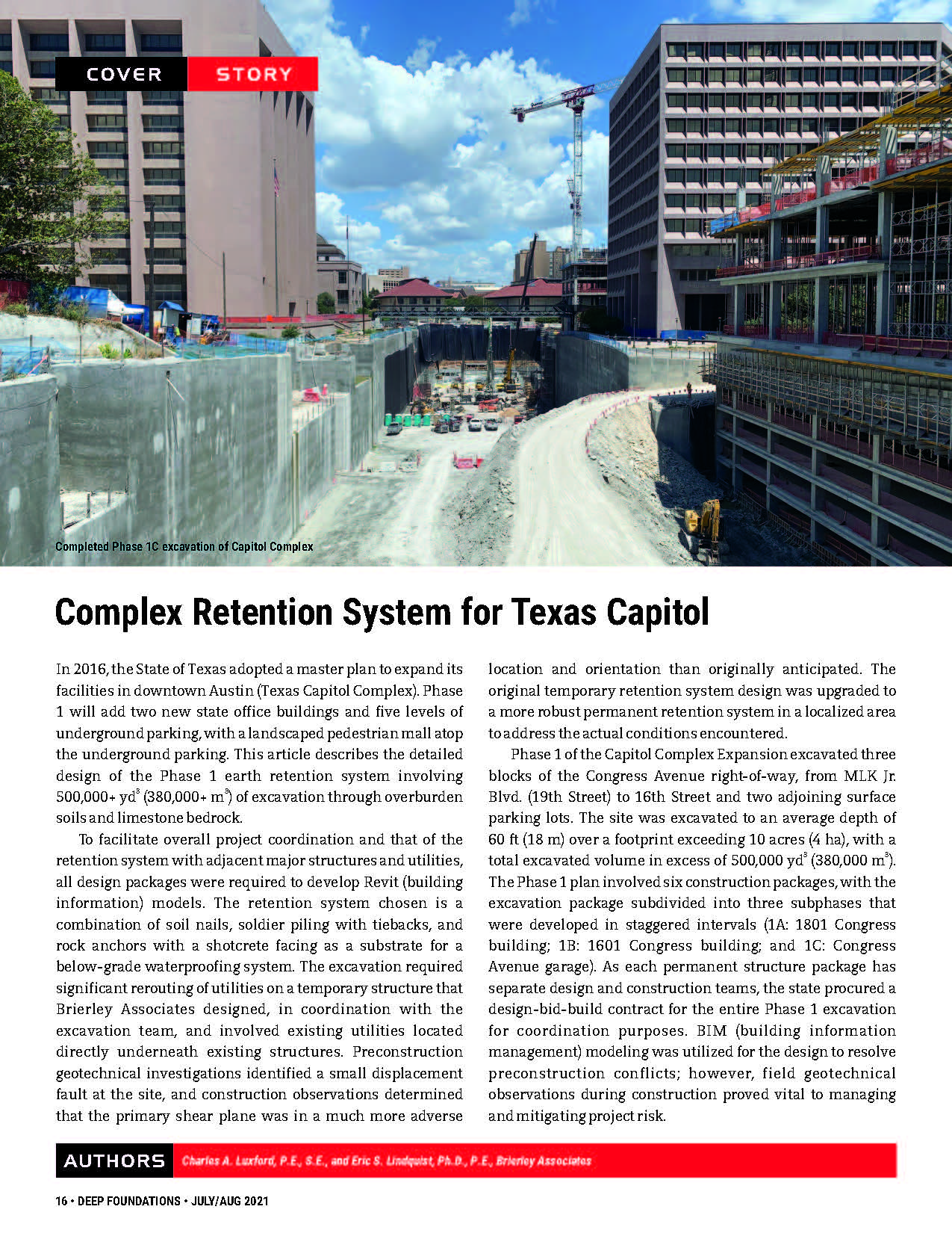 Texas Capitol Complex Featured in Deep Foundations Magazine - Brierley ...